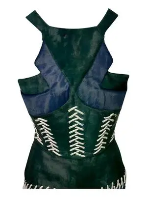PETER PILOTTO Colour-block Leather Top - Green