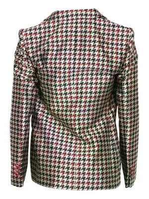 GIORGIO ARMANI Houndstooth-Pattern Silk Blazer