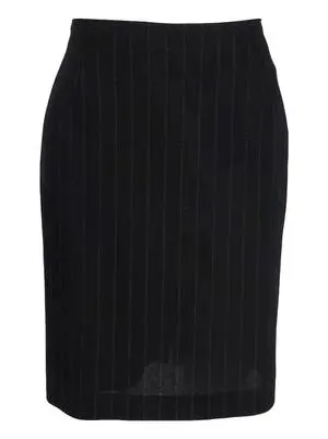 Max Mara Striped Knee-length Skirt - Black