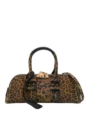 Pinko Leopard-print Padlock Tote - Brown