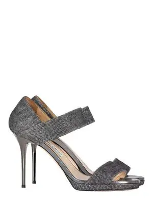 JIMMY CHOO Tab-closed High Heel Sandals - Silver