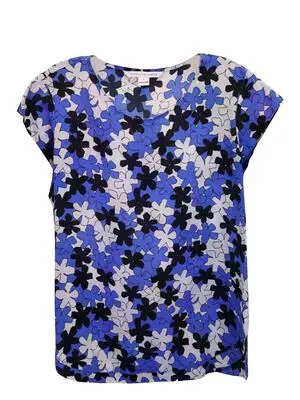 Diane Von Furstenberg Embellished Floral Blouse - Blue