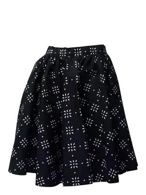 MSGM Flower-pattern A-line Skirt - Black