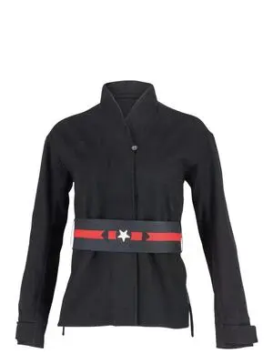 Prada Belted Long-sleeve Jacket - Black