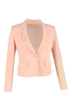 BOSS Cropped Notched Lapel Blazer - Pink