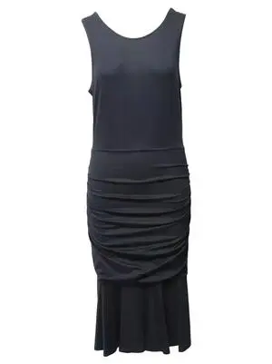 Diane Von Furstenberg Ruched Midi Dress - Black