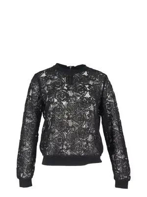 Alexander McQueen Floral Lace Sweatshirt - Black