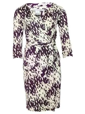 Diane Von Furstenberg Printed Wrap Dress - Neutrals