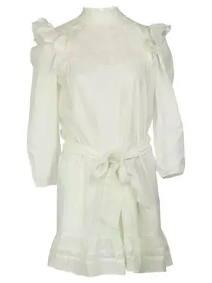 REFORMATION Ruffle Tie Dress - White