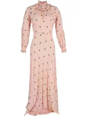 Vilshenko Eleanora Floral-print Maxi Dress - Neutrals