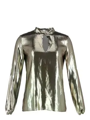 LANVIN Metallic Long-sleeve Blouse - Gold