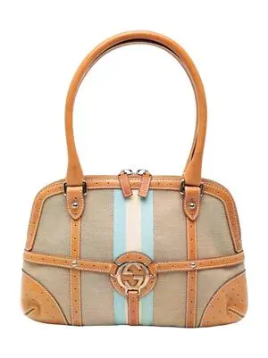 Gucci 2000-2015 Canvas Web Reins Shoulder Bag - Brown