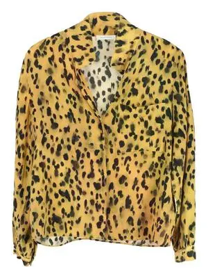 ANINE BING Animal-printed Button-front Shirt - Yellow
