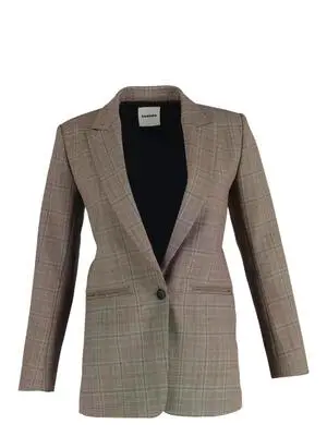Sandro Jada Check-pattern Blazer - Brown