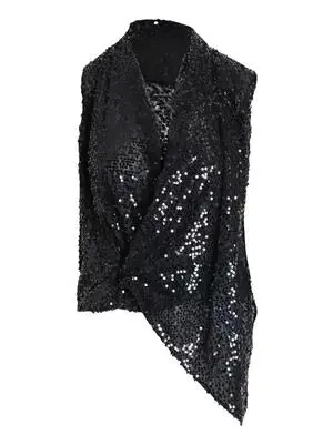 Victoria Beckham Sequin-embellished Asymmetric Blouse - Black