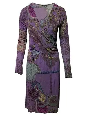 Etro Paisley-print Midi Dress - Purple