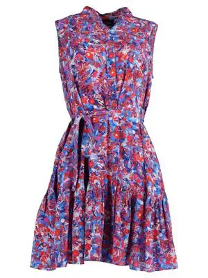Saloni Tilly Floral Mini Dress - Blue