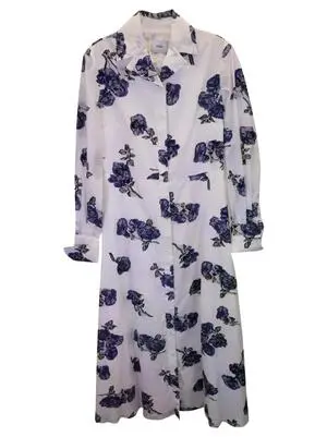 Erdem Floral-print Midi Shirt Dress - White