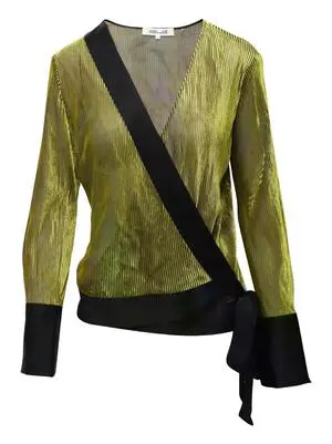 Diane Von Furstenberg Wrap Dolman-sleeve Top - Yellow