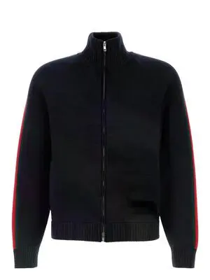 Gucci Web-detail Zip-up Cardigan - Blue