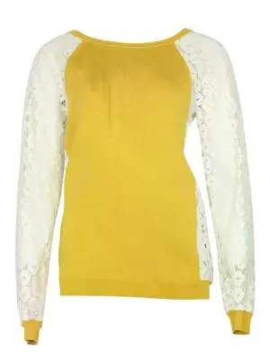 Moschino Lace-sleeve Sweater - Yellow