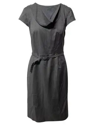 JOSEPH Pinstripe Cowl Dress - Grey