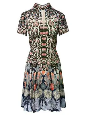 TEMPERLEY LONDON Printed Cutout Fit And Flare Dress - Blue