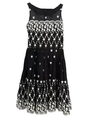 Red Valentino Embroidered Mini Dress - Black