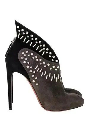 Alaïa Winged Stud-embellished Ankle Boots - Grey