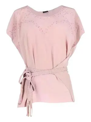 JOSEPH Sequinned Belted Top - Pink