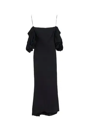 Alexander McQueen Off-shoulder Maxi Dress - Black