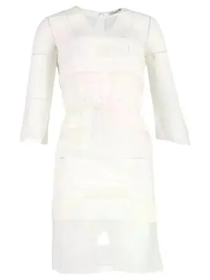 Dior Three-quarter Sleeve Mini Dress - White