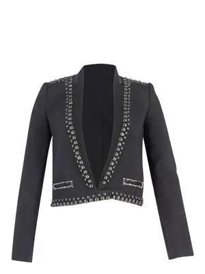 ISABEL MARANT VINTAGE Studded-hem Blazer - Black