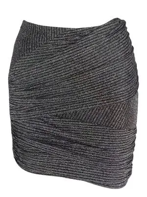 IRO PARIS Lamé Mini Skirt - Grey