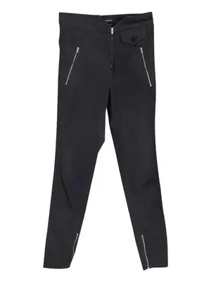ISABEL MARANT VINTAGE Zipper Cotton Trousers - Black