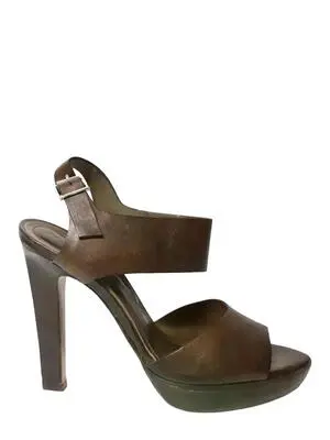 Marni Calf Leather High Heel Sandals - Brown