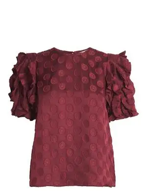 Ulla Johnson Puff-sleeve Opal Blouse - Burgundy
