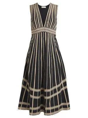 Ulla Johnson Cotton Palermo Midi Dress - Black