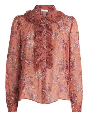 Ulla Johnson Nina Ruffle-detail Blouse - Orange