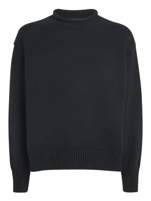 Studio Nicholson Merino Wool-cotton Sweater - Black