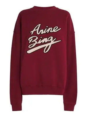 ANINE BING Chenille Logo Sweatshirt - Burgundy