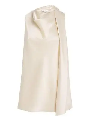 Vince Satin Scarf-detail Top - Ivory