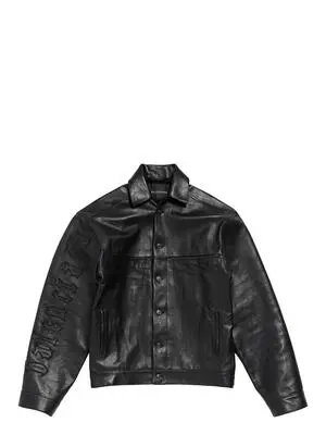 Balenciaga Oversized Leather Jacket - Black