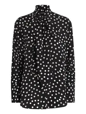 ANINE BING Ruby Polka Dot Blouse - Black