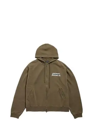 Balenciaga Cotton Masking Tape Logo Zip-up Hoodie - Brown