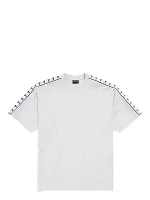 Balenciaga Cotton Logo Strip T-shirt - White