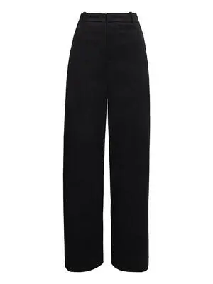 Vince Velvet High-waisted Wide-leg Trousers - Black