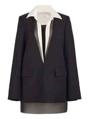 VORANIDA Layered Collared Blazer - Black