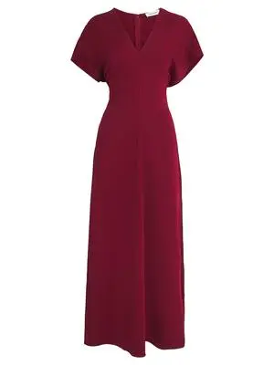 ANINE BING Crepe Zadig Maxi Dress - Burgundy