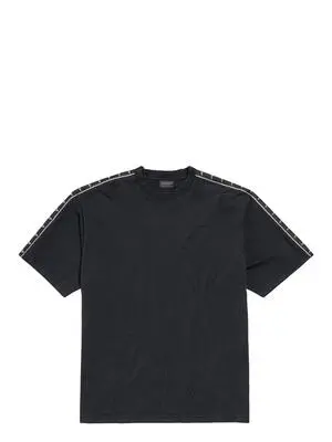 Balenciaga Cotton Logo Strip T-shirt - Black